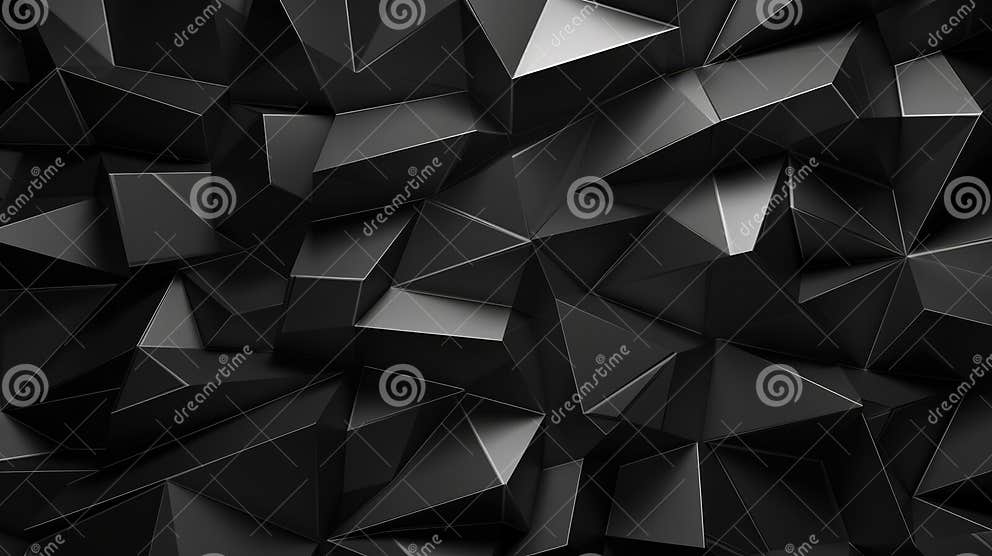 Shadowed Polygons on Dark Background. Multifaceted Polygons Casting ...