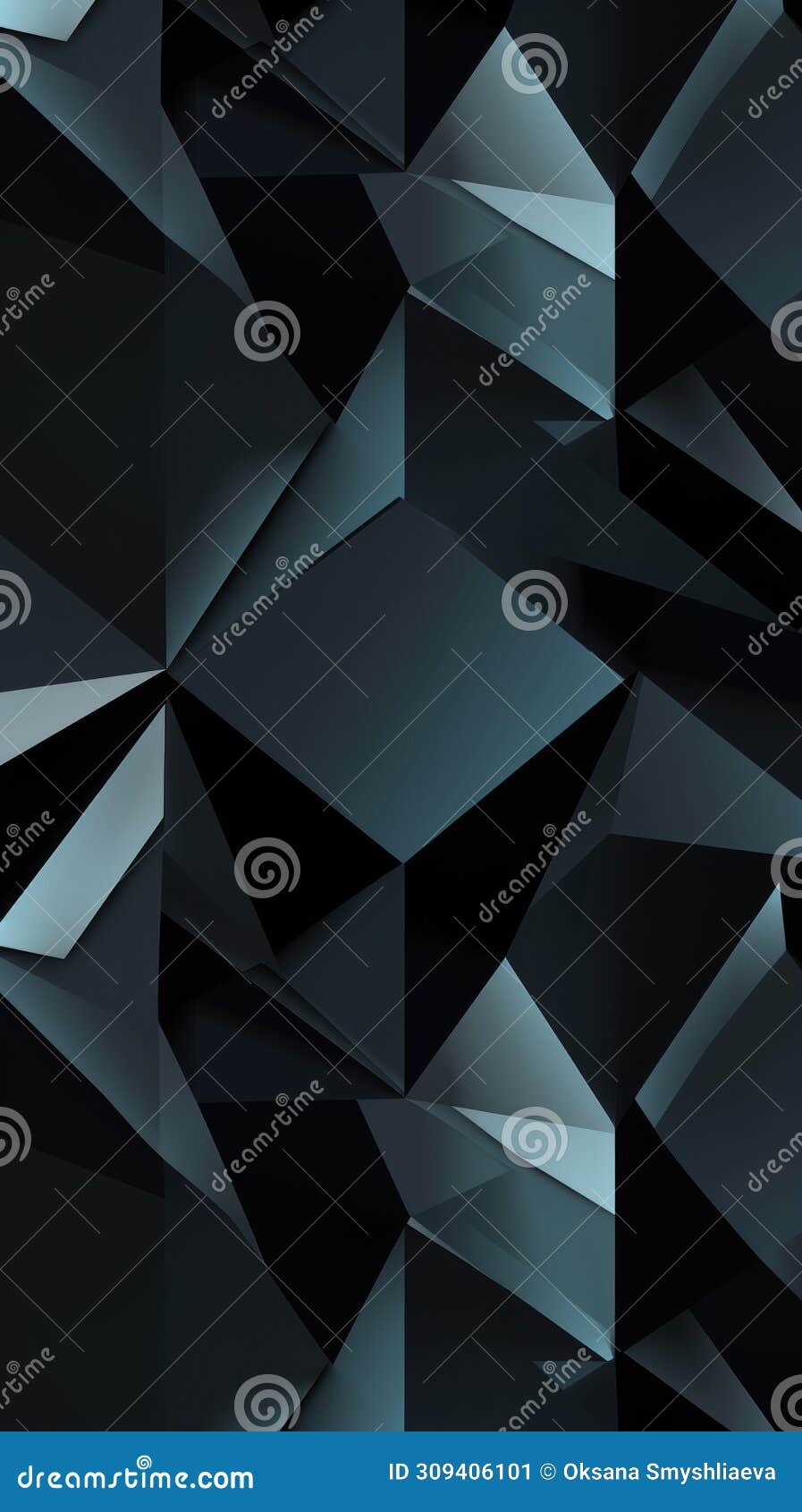 Shadowed Polygons on Dark Background. Multifaceted Polygons Casting ...