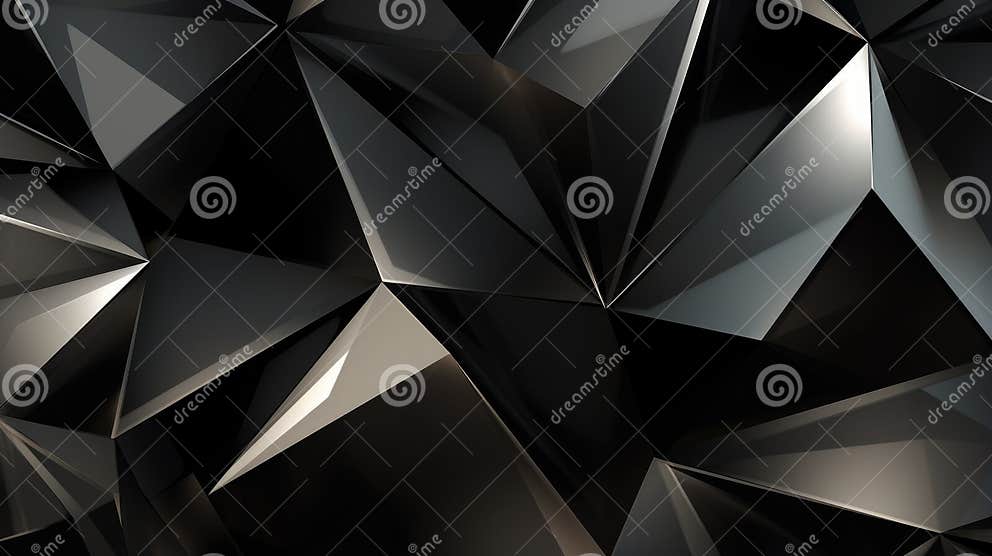 Shadowed Polygons on Dark Background. Multifaceted Polygons Casting ...