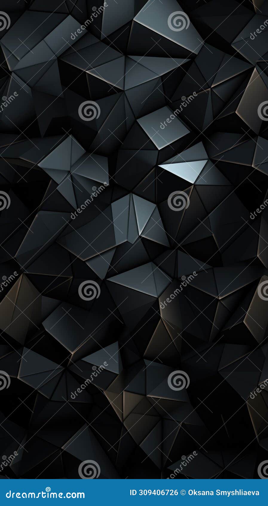 Shadowed Polygons on Dark Background. Multifaceted Polygons Casting ...