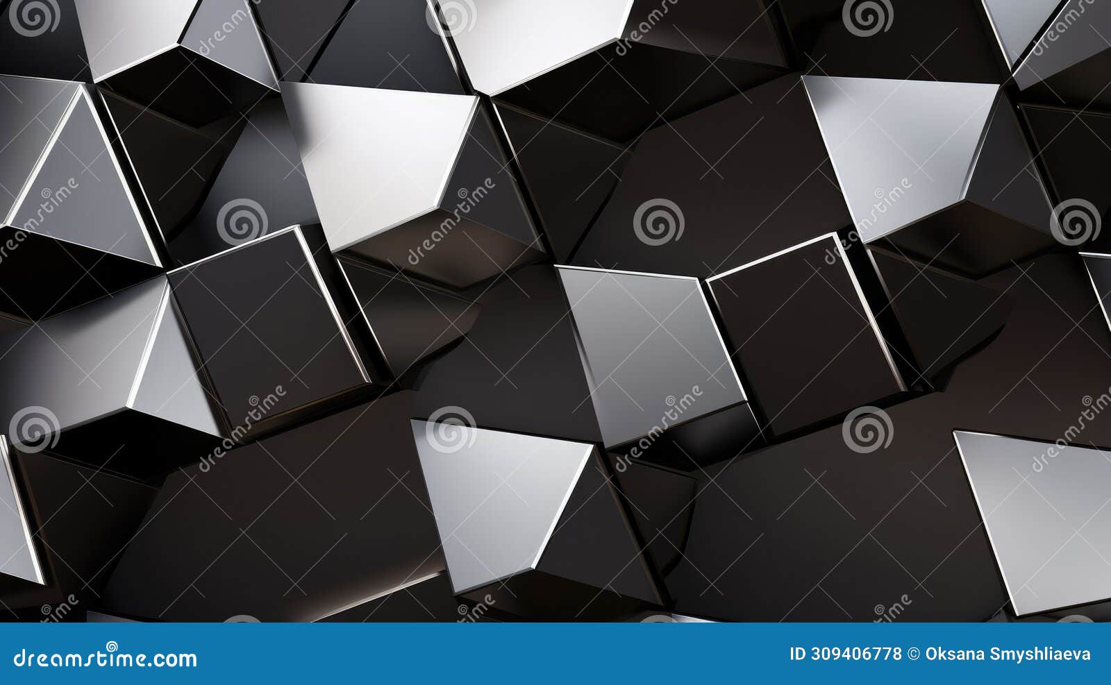 Shadowed Polygons on Dark Background. Multifaceted Polygons Casting ...