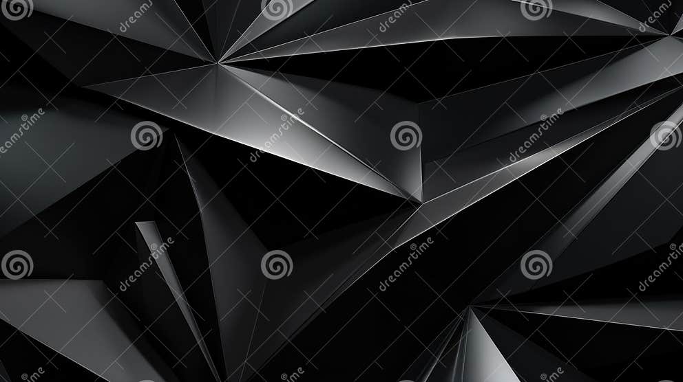 Shadowed Polygons on Dark Background. Multifaceted Polygons Casting ...