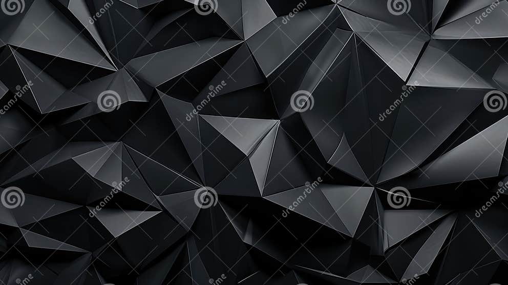 Shadowed Polygons on Dark Background. Multifaceted Polygons Casting ...