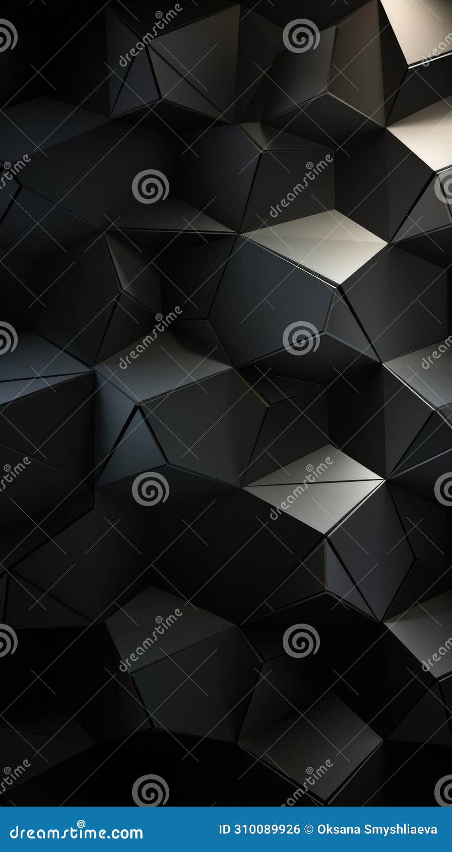 Shadowed Polygons on Dark Background. Multifaceted Polygons Casting ...