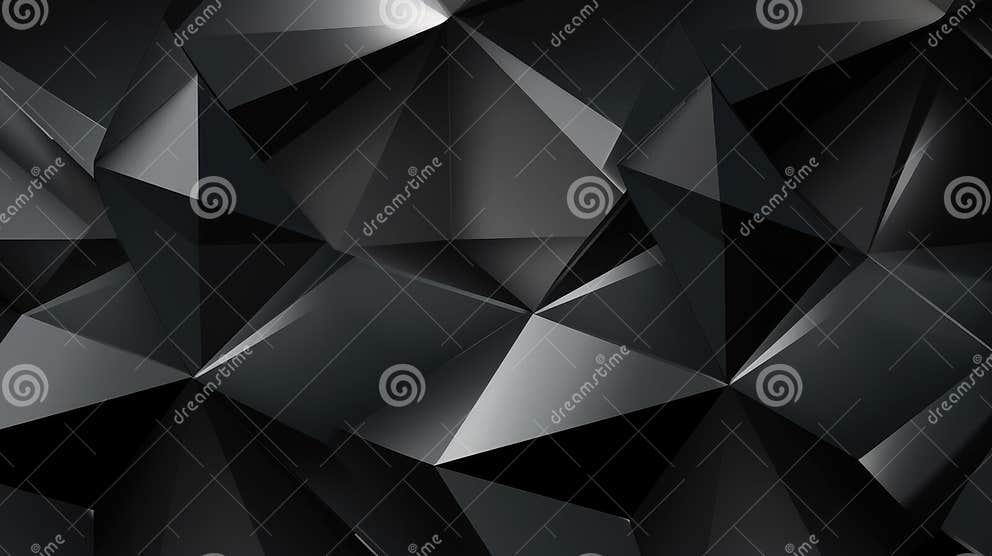 Shadowed Polygons on Dark Background. Multifaceted Polygons Casting ...