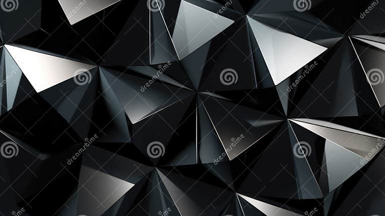 Shadowed Polygons on Dark Background. Multifaceted Polygons Casting ...