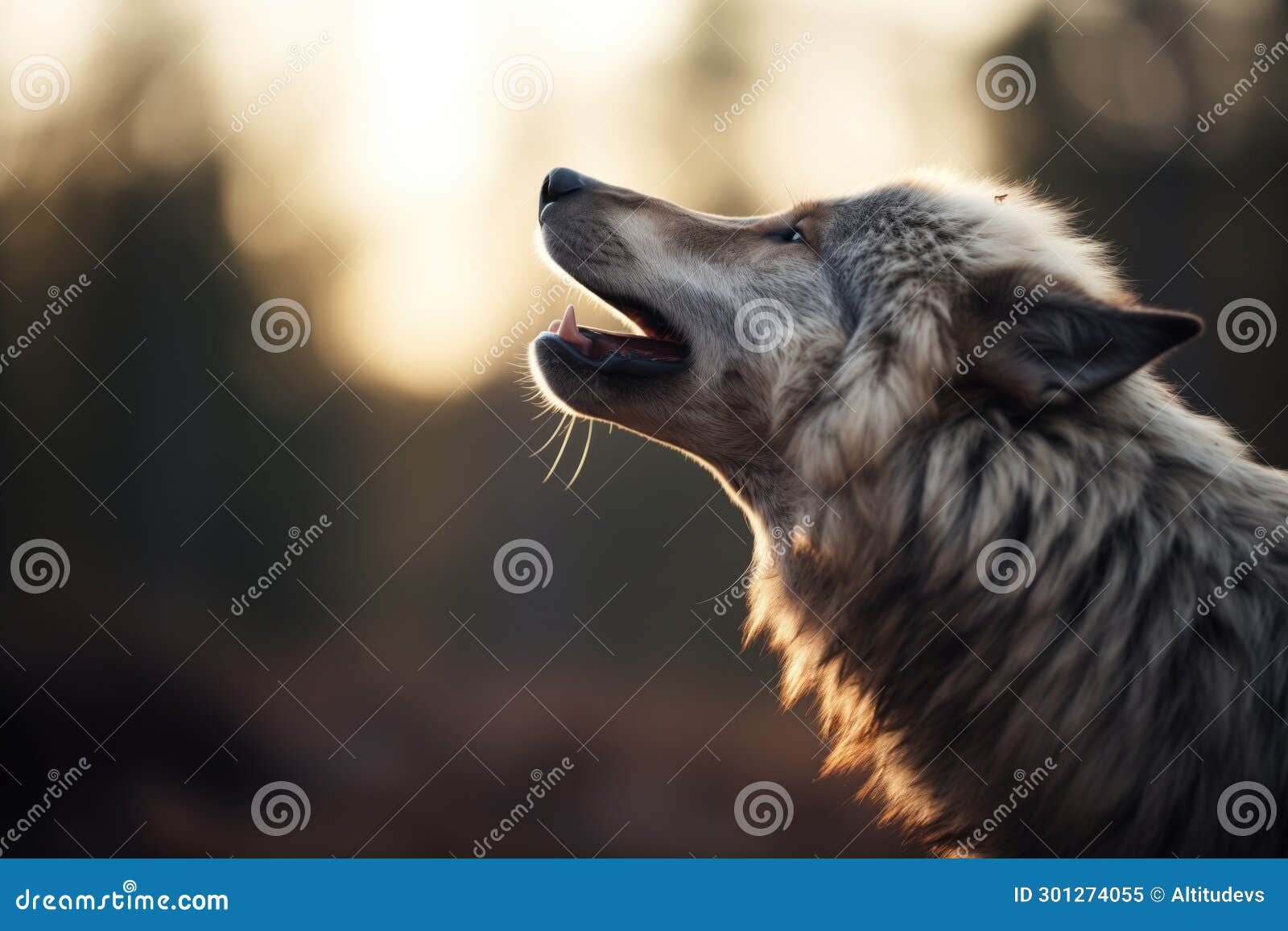 Shadowed Profile of a Wolf Howling at Twilight Stock Image - Image of wilderness, silhouette ...