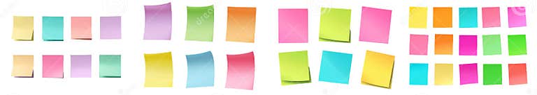 Shadowed Sticky Note Paper with Assorted Colours on Transparent ...