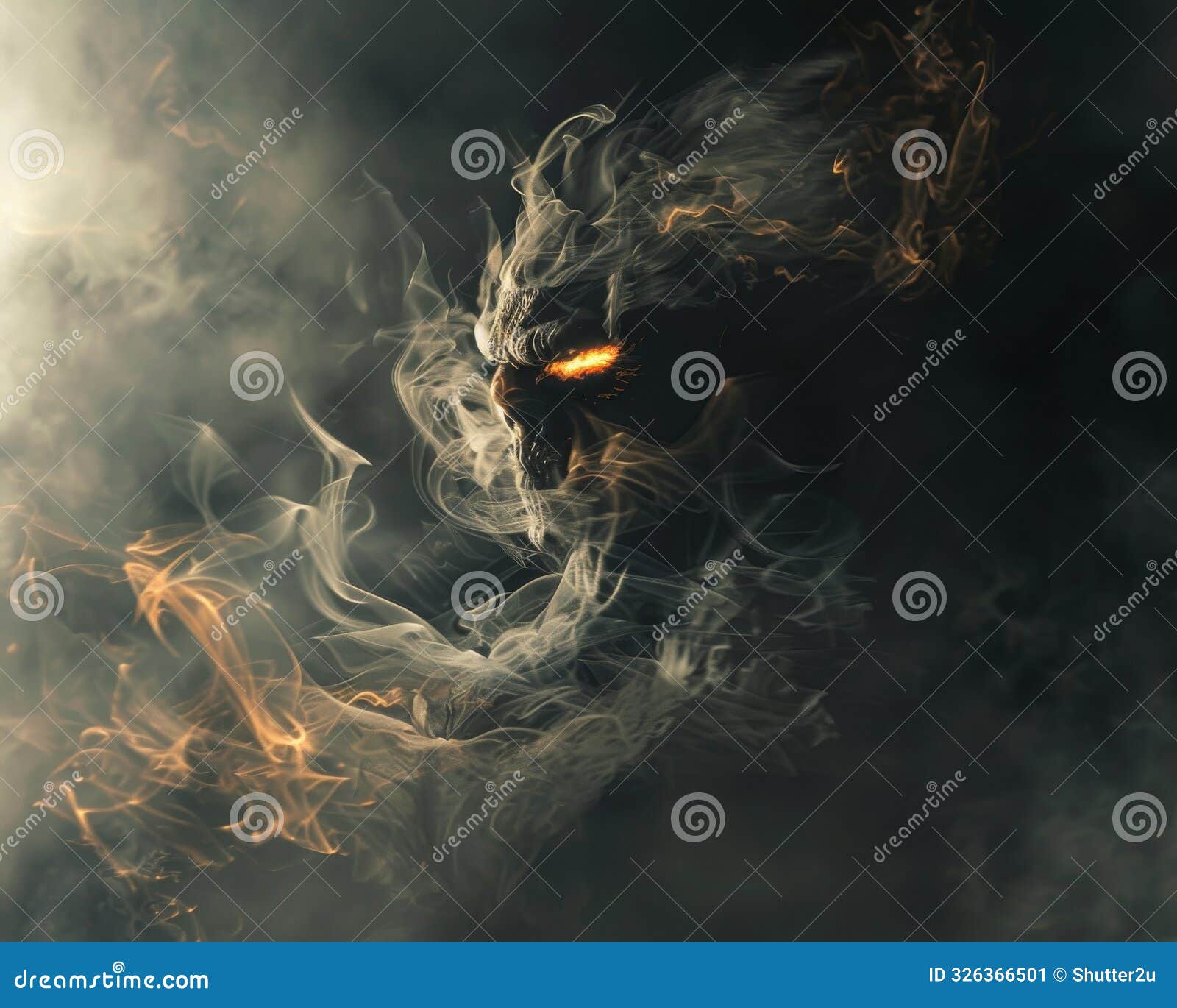 Shadowfire Demon a Creature of Smoke and Ember Emerging from the ...