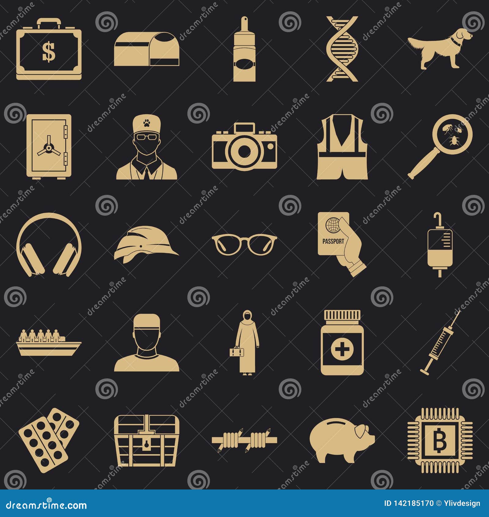 Shadowing Icons Set, Simple Style Stock Vector - Illustration of follow ...