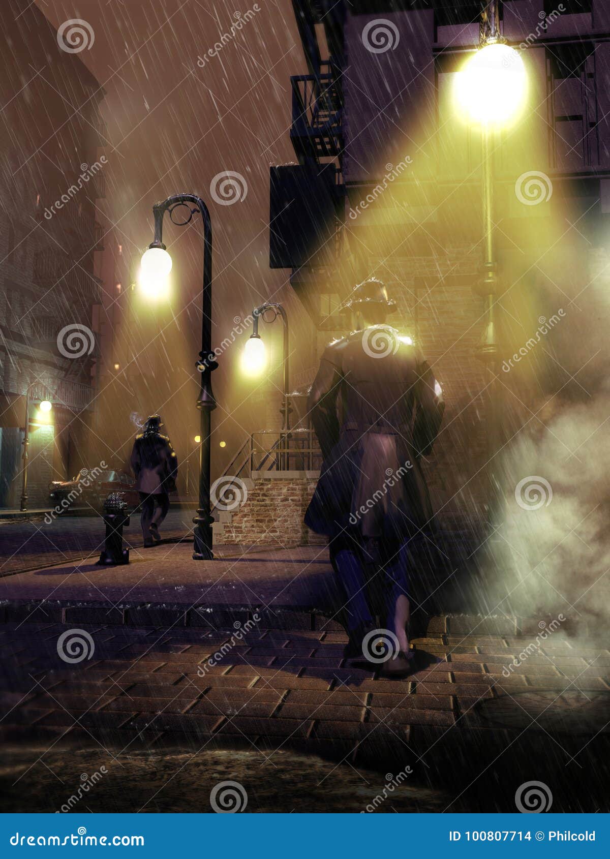 Shadowing at night stock illustration. Illustration of investigation ...