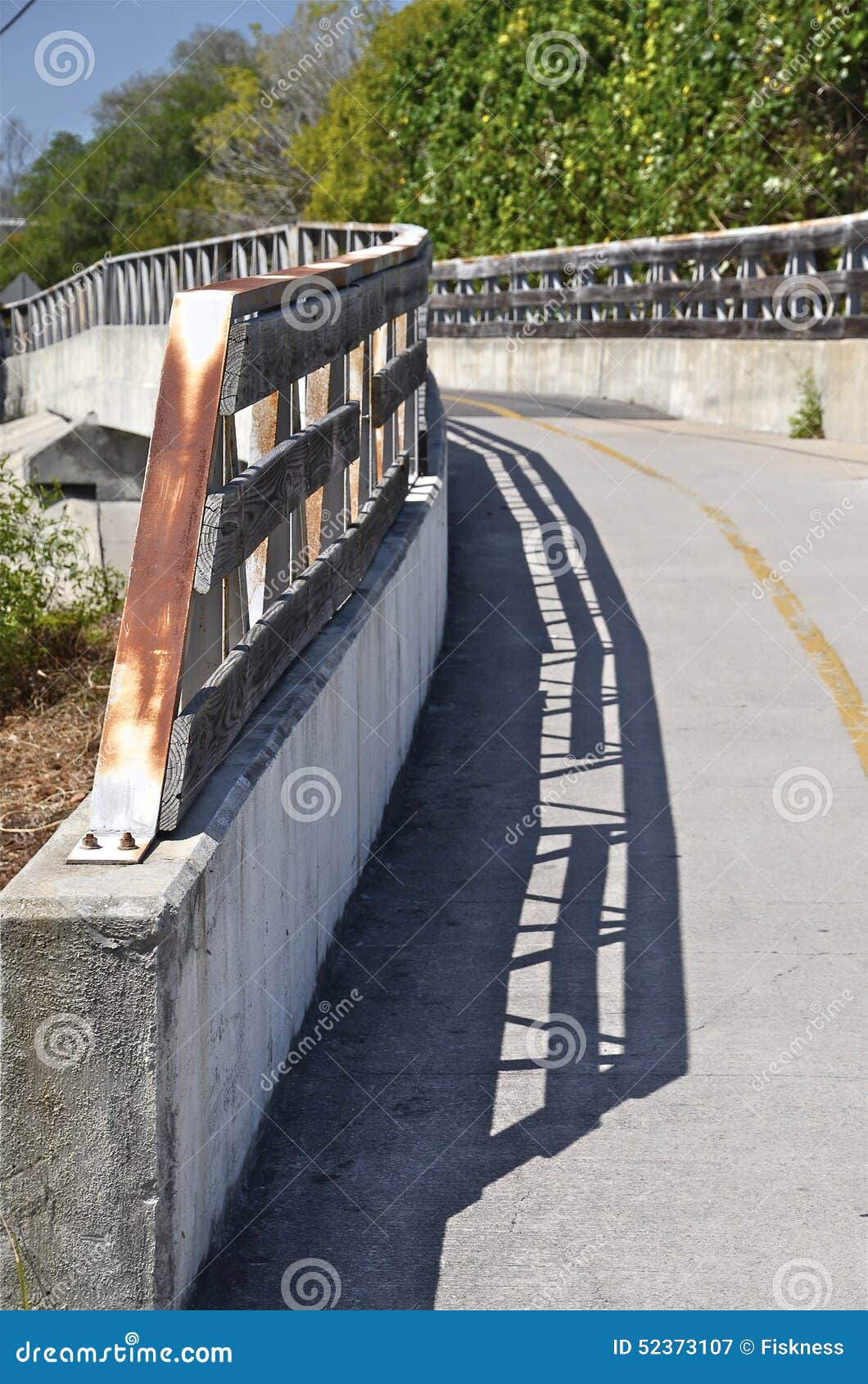 Shadows on a bike trail stock image. Image of rails, stream - 52373107