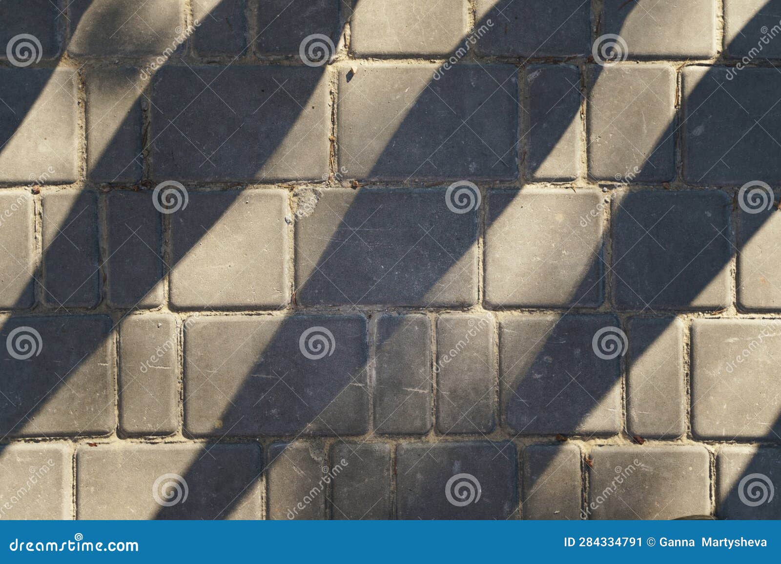 Shadows on the Cobbled Pavement, Stock Image - Image of brick, pavement ...