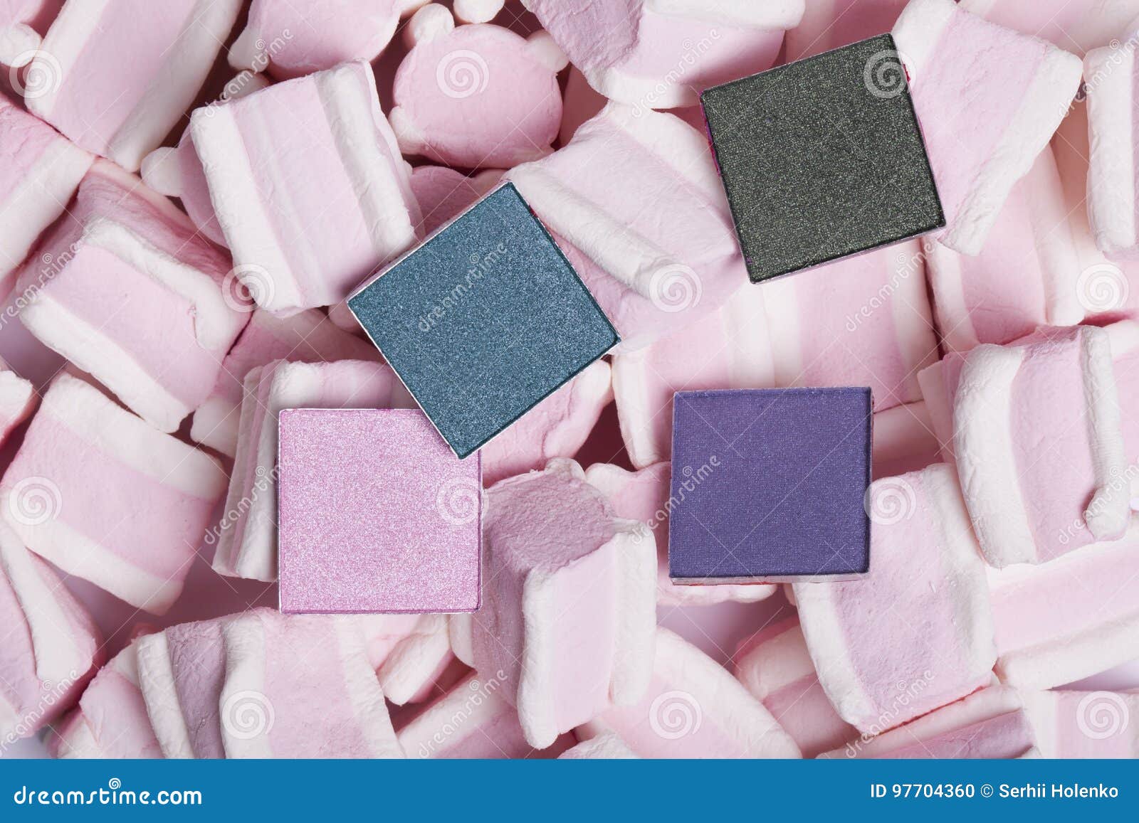 Shadows for the Eyes on the Background of Sweets Stock Photo - Image of ...