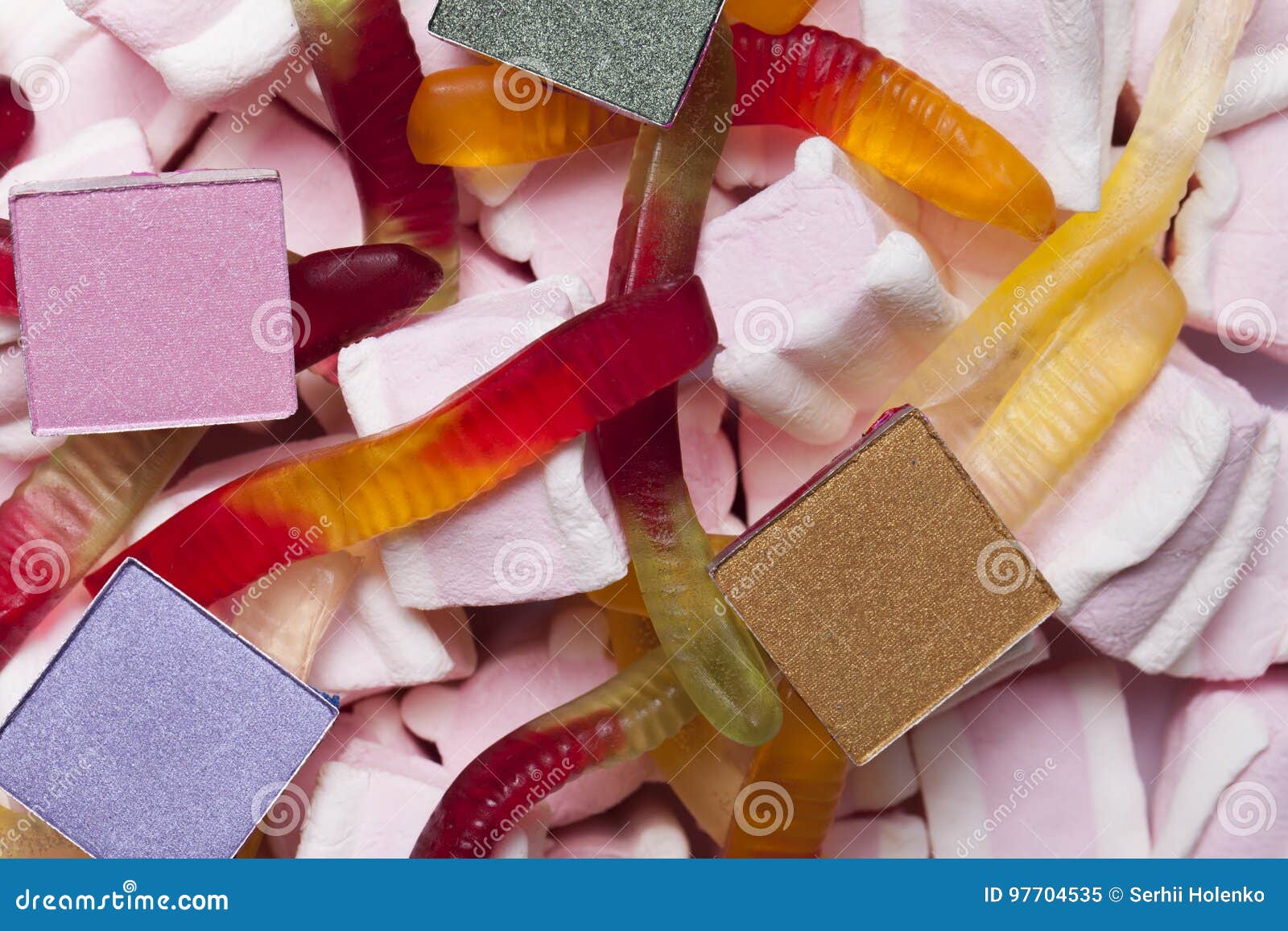 Shadows for the Eyes on the Background of Sweets Stock Image - Image of ...