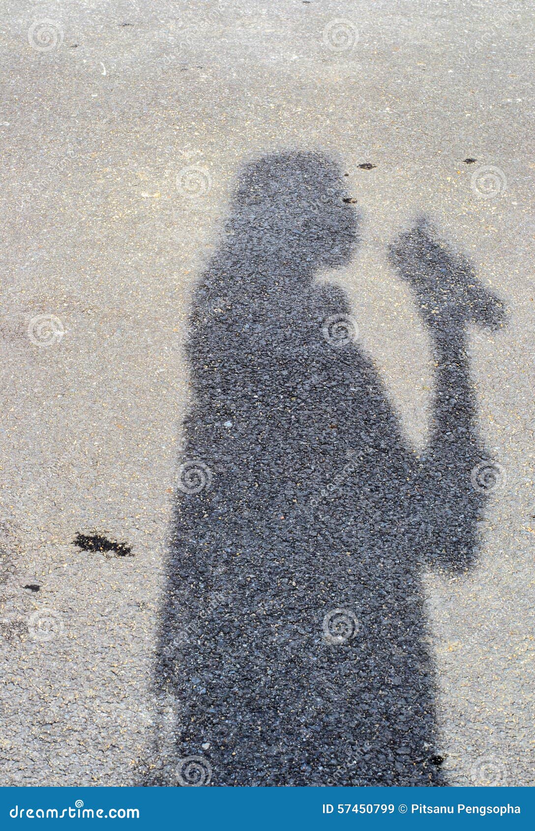 Shadows of Girl are Drinking Water on the Street Background Stock Image ...