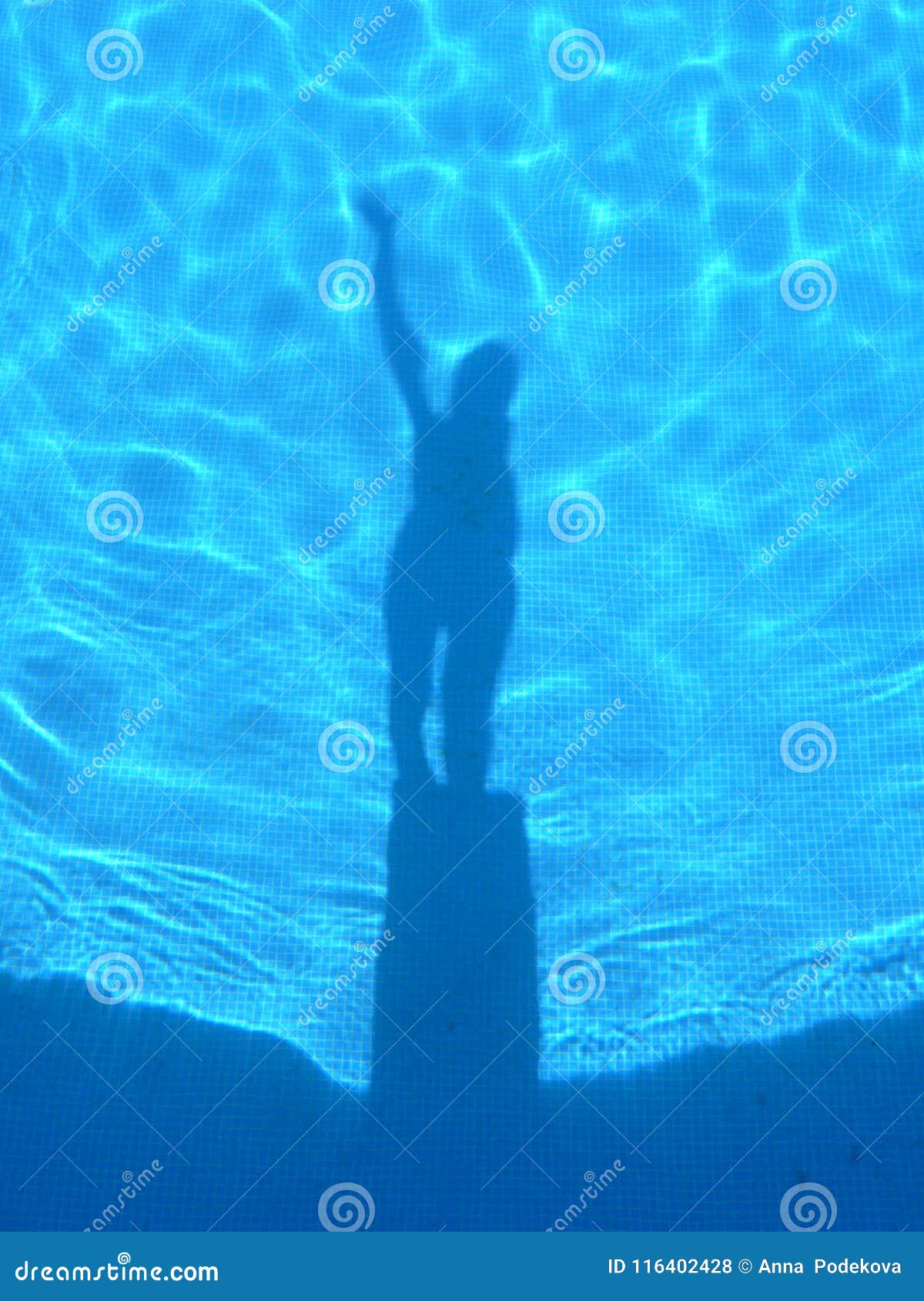 Shadows in the Light Blue Swiming Pool. Stock Photo - Image of ...