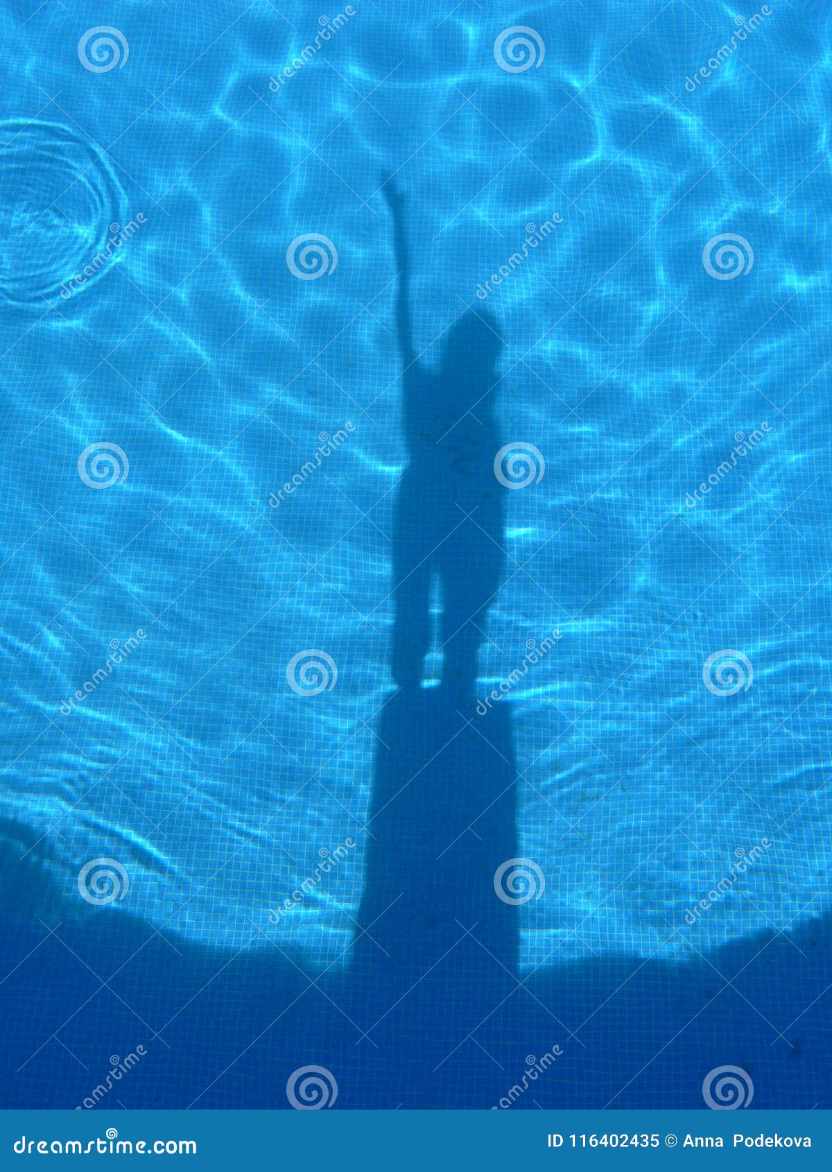 Shadows in the Light Blue Swiming Pool. Stock Image - Image of colored ...