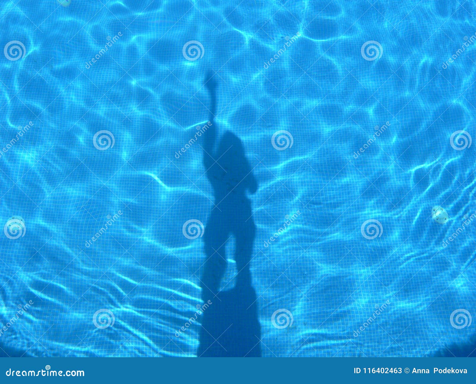 Shadows in the Light Blue Swiming Pool. Stock Image - Image of greece ...