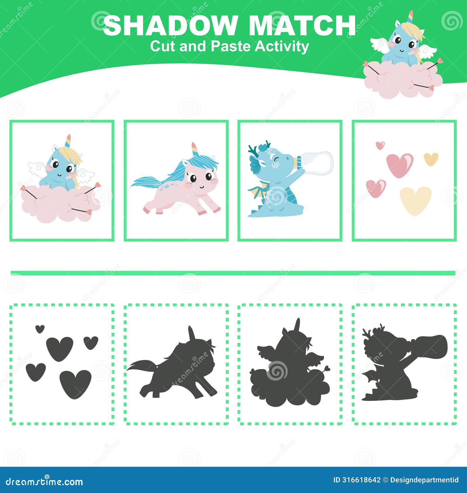 Cut the Image in Each Box and Glue it on Each Shadow Stock Vector ...