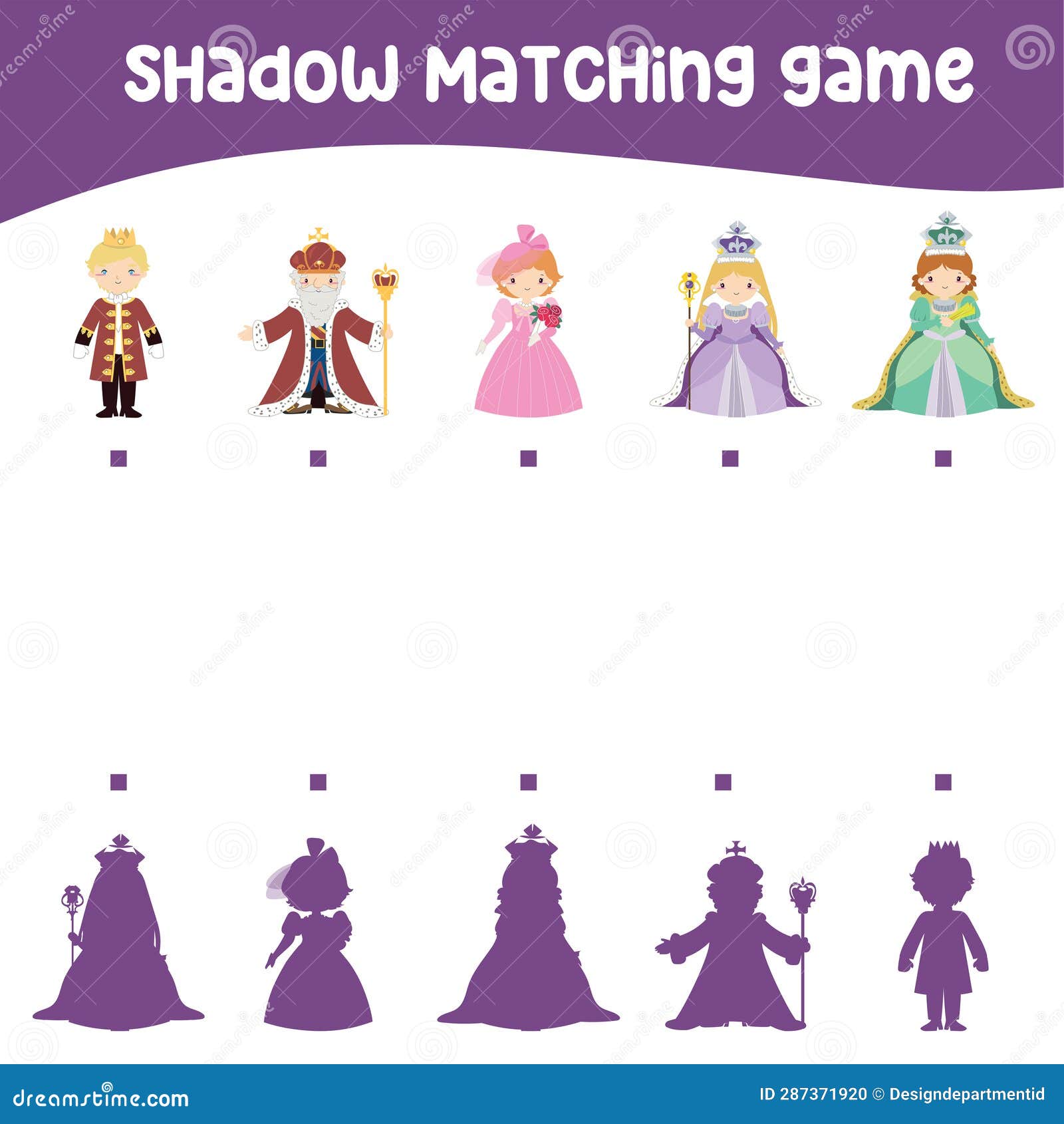 Matching Shadow Game for Children Stock Vector - Illustration of ...