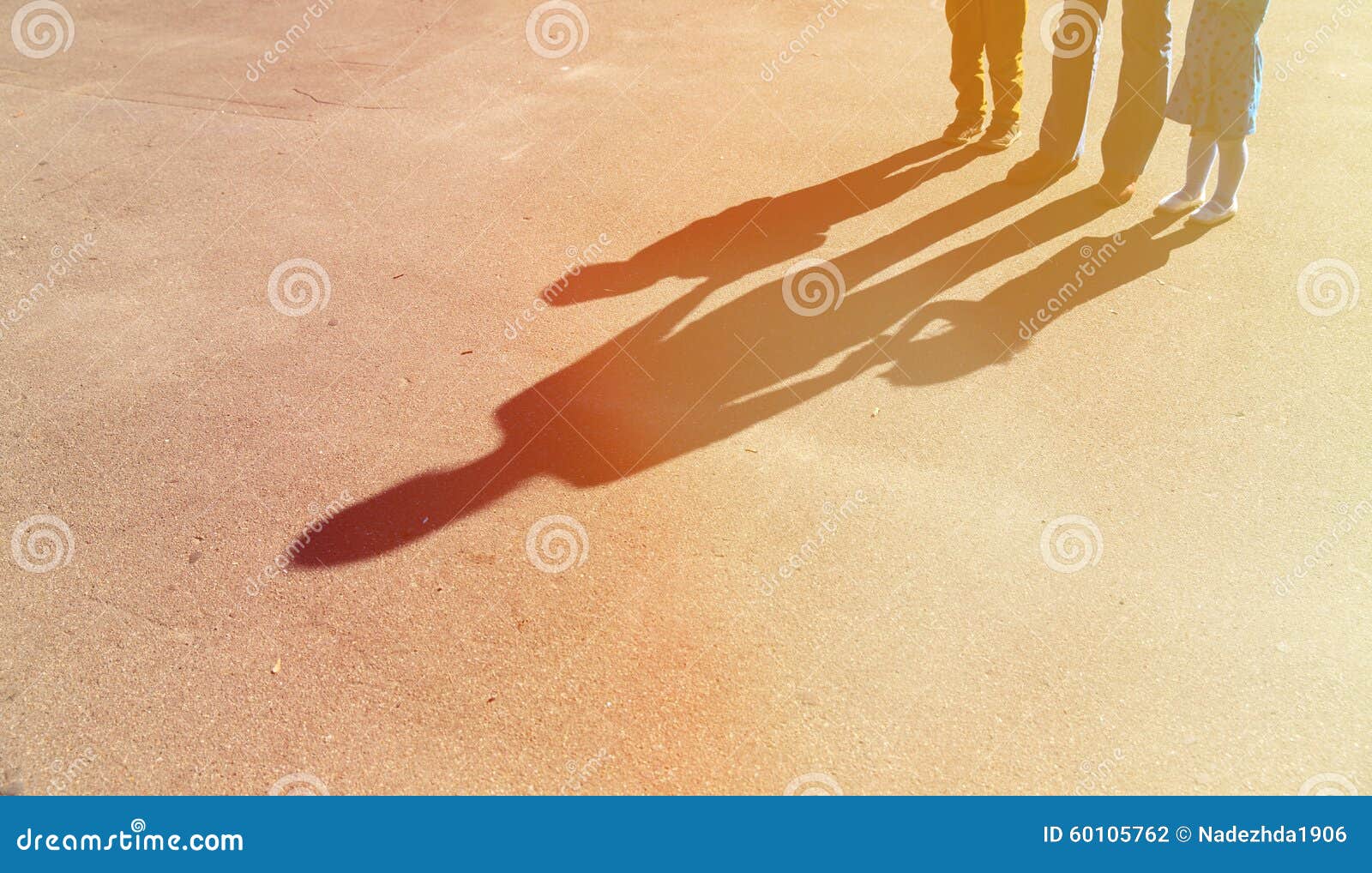 Shadows of Mother with Son and Daughter Holding Stock Photo - Image of ...