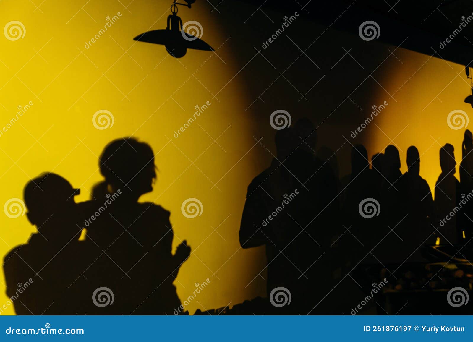 Shadows People Party Queue Dark Hall Nightclub Stock Image - Image of ...