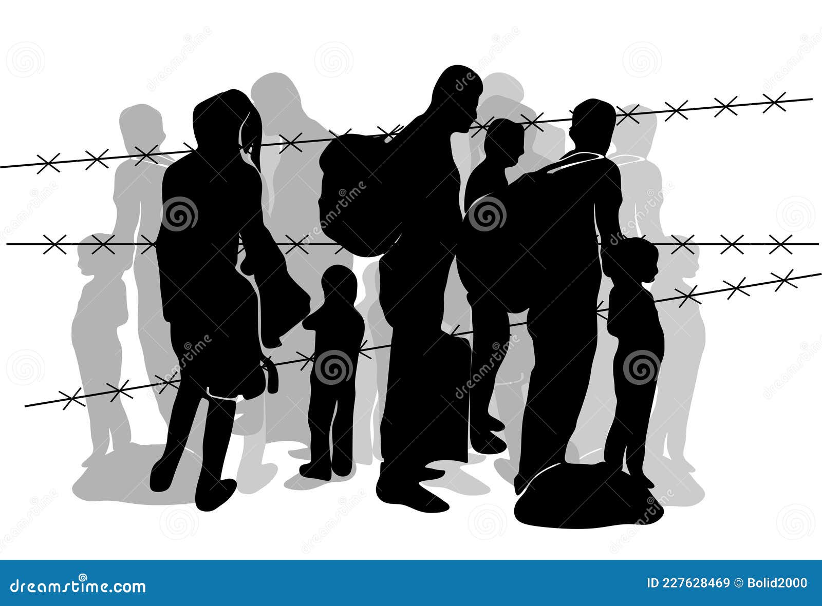 Shadows Of Refugees Cartoon Royalty-Free Stock Photography ...