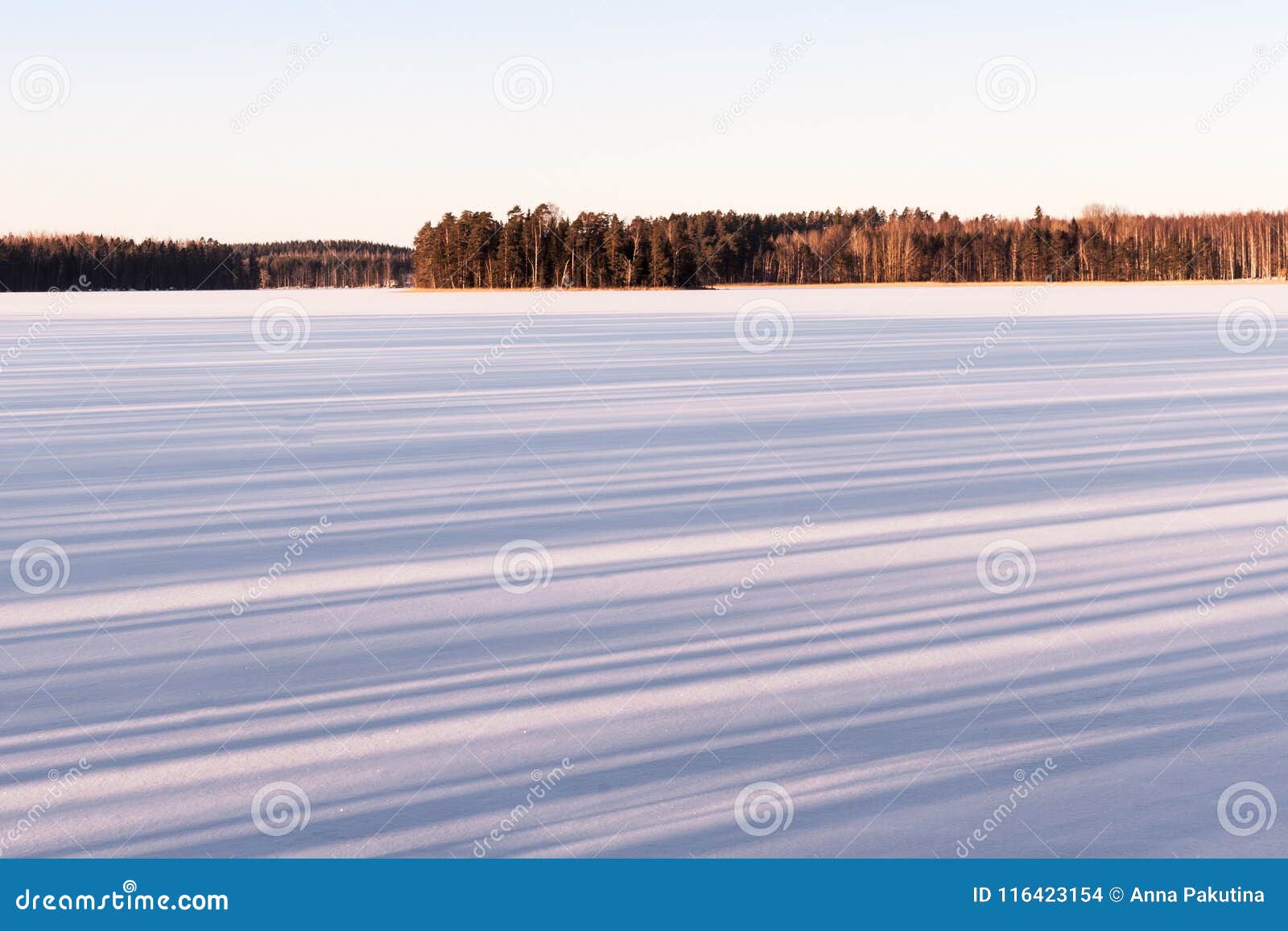 Shadows in the Snow on the Lake in Winter Stock Photo - Image of blue ...