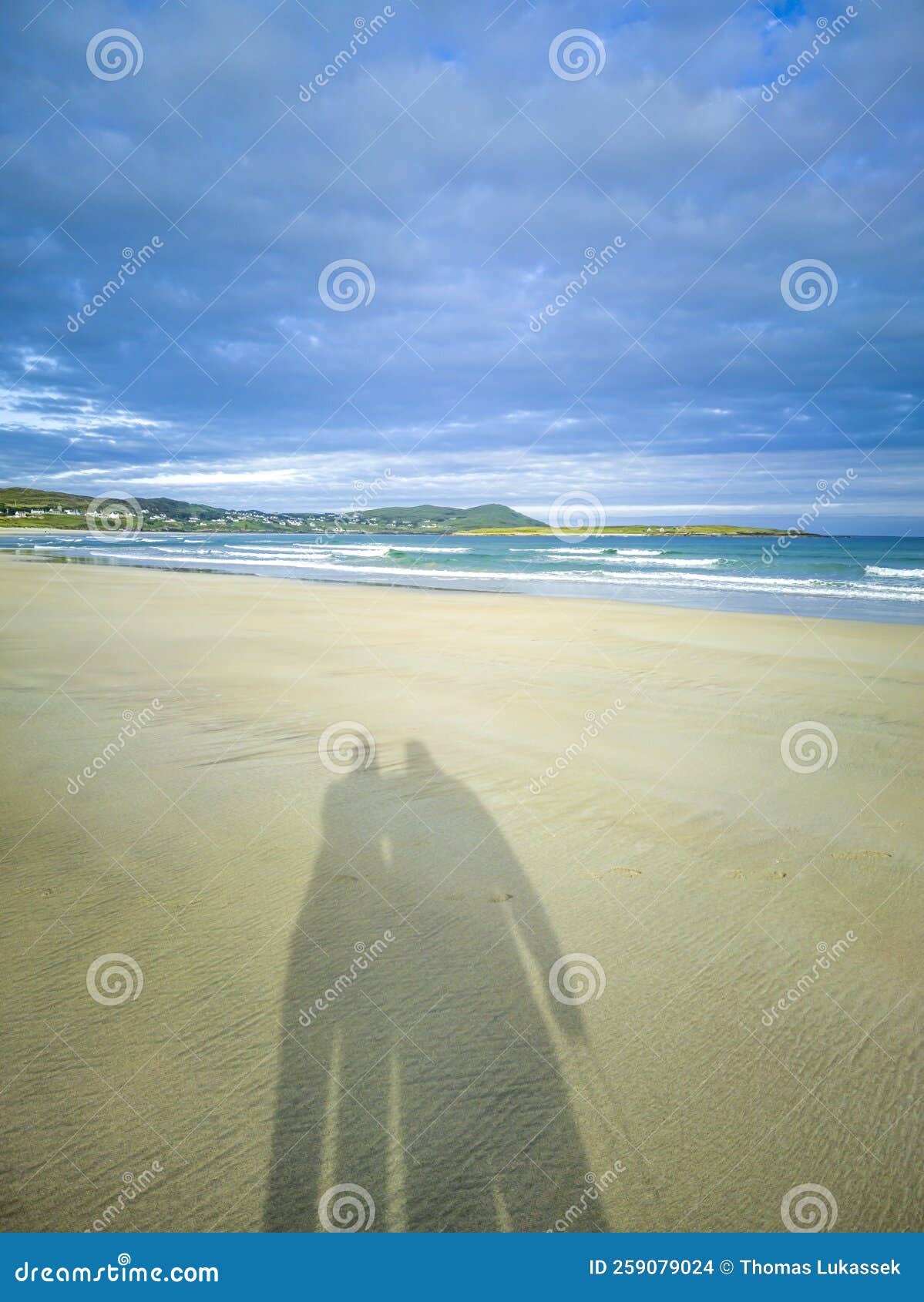 Shadows of Two Human Standing on the Sandy Beach Stock Photo - Image of ...