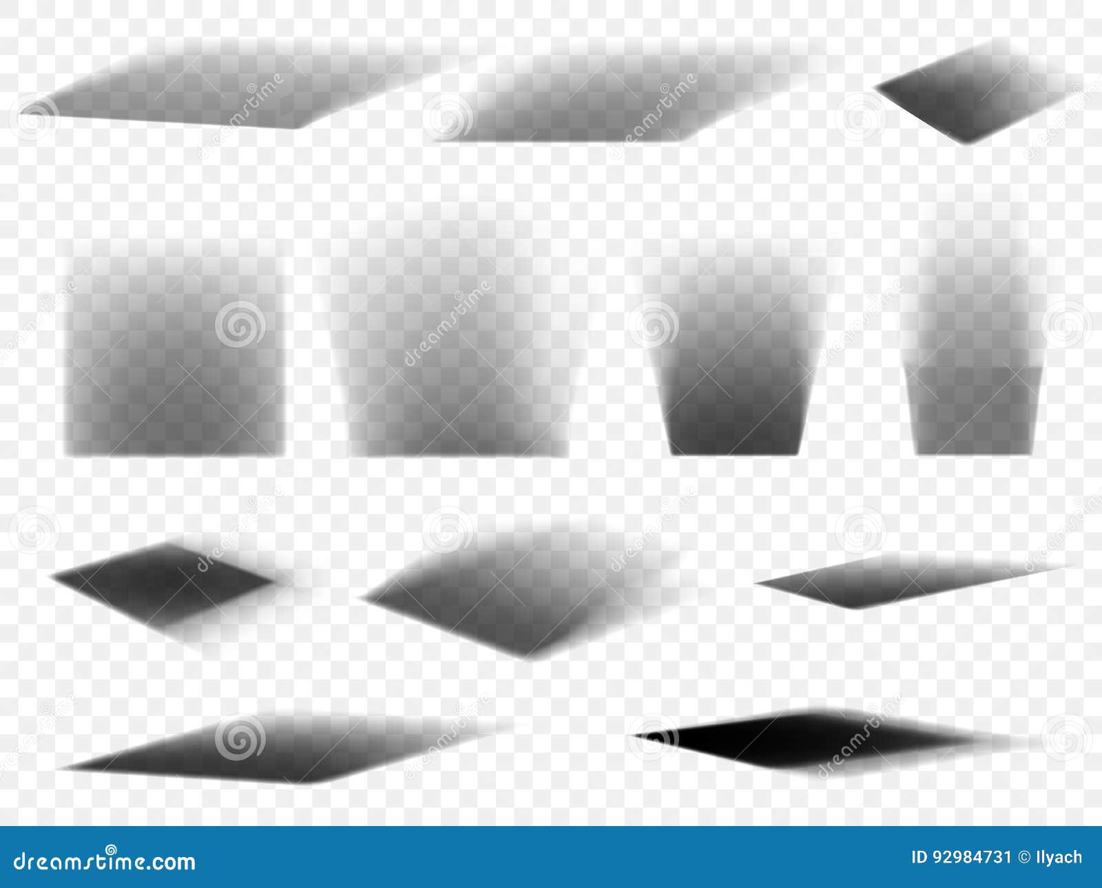 Shadows Vector Set of Squares with Different Illumination Angles Stock ...