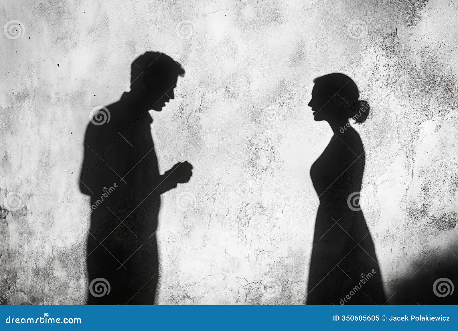 Shadows on the Wall of an Arguing Couple. Stock Illustration ...