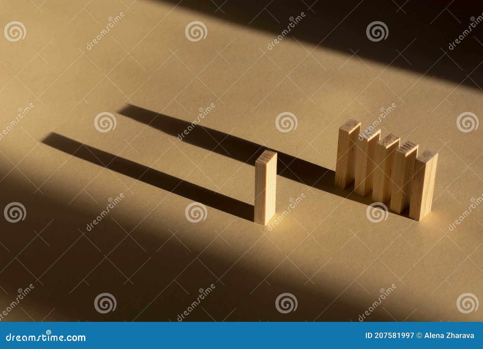 Shadows from the Wooden Blocks on a Beige Background. Abstract Stock ...