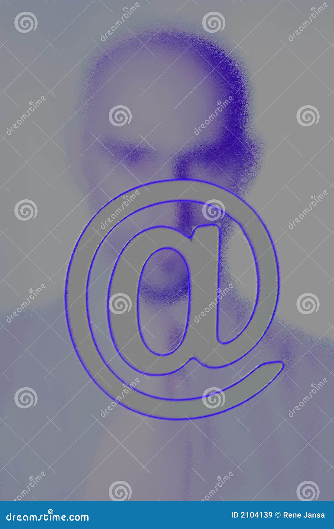 Shadowy Figure Behind @ Sign Stock Illustration - Illustration of ...