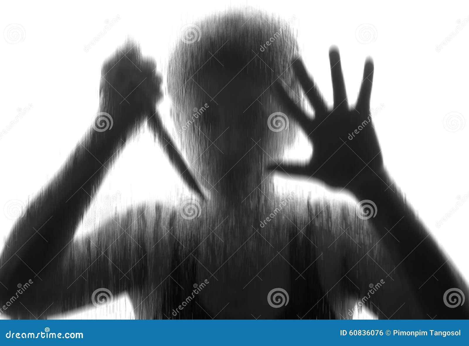 Shadowy Figure With A Knife Behind Glass Stock Photo | CartoonDealer ...