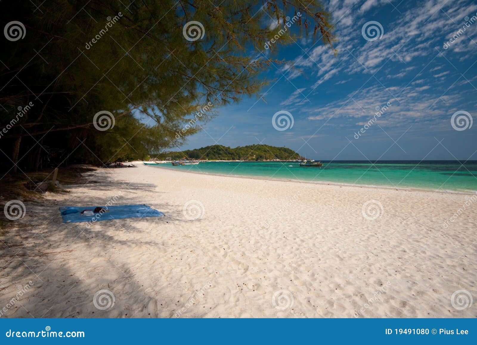 Shady Beach White Sand Beach Koh Lipe Stock Photo - Image of ...