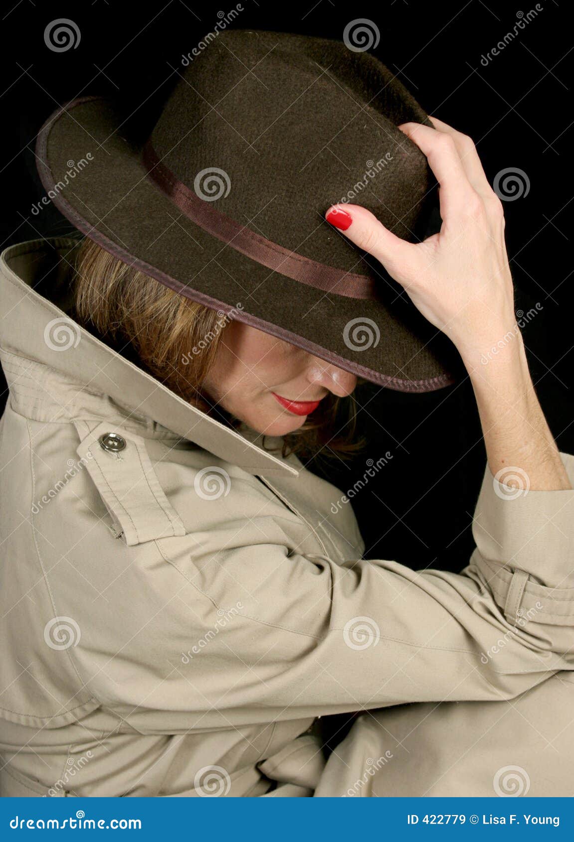 Shady Lady stock image. Image of people, lady, fedora, fingernails - 422779