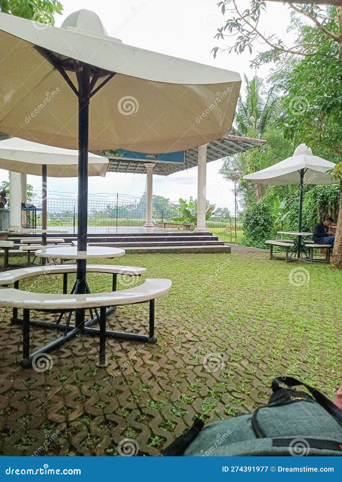 A Shady Resting Place in a Cool Garden Stock Image - Image of shady ...