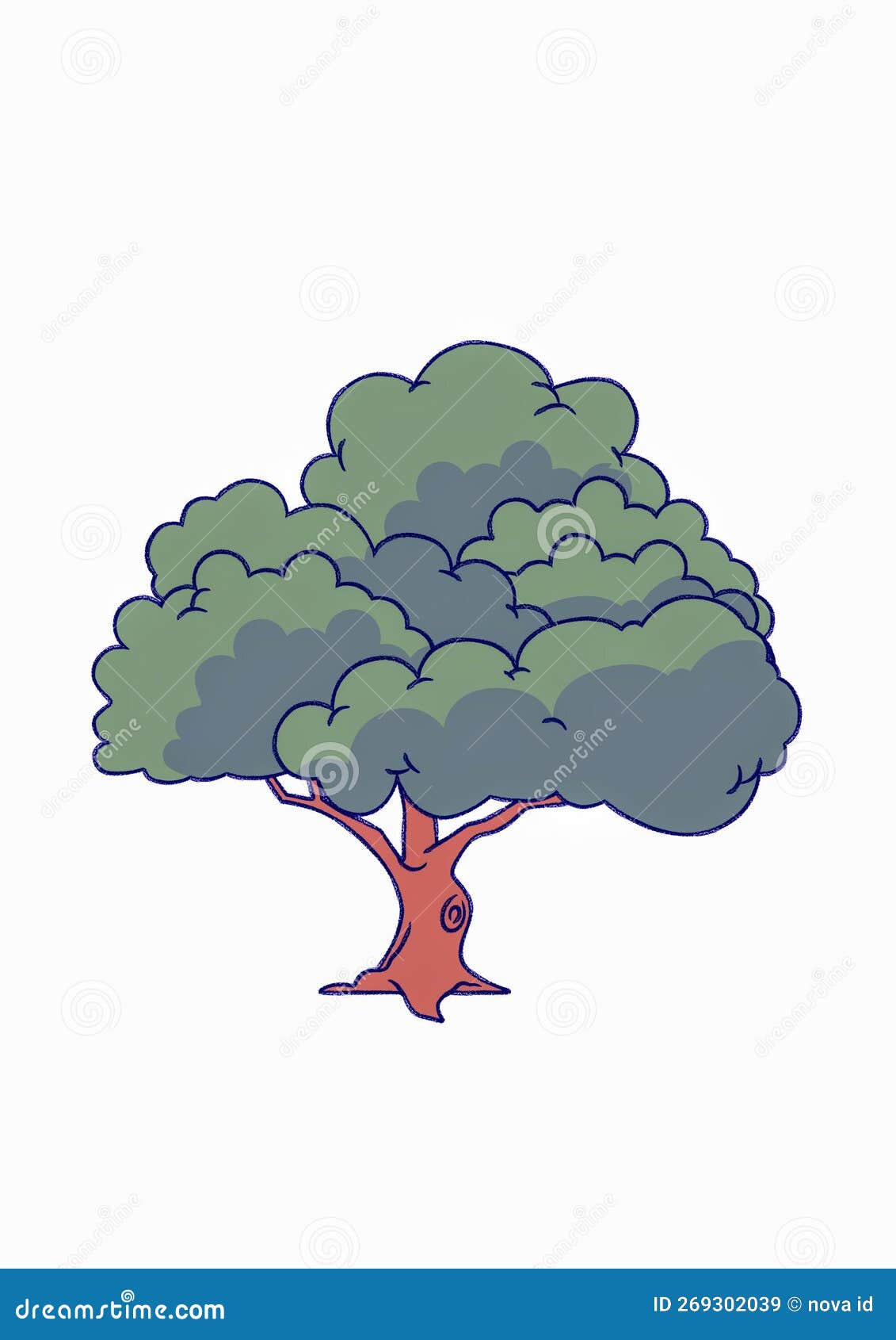 Shady Tree, Vector Illustration, Clip Art Stock Illustration ...