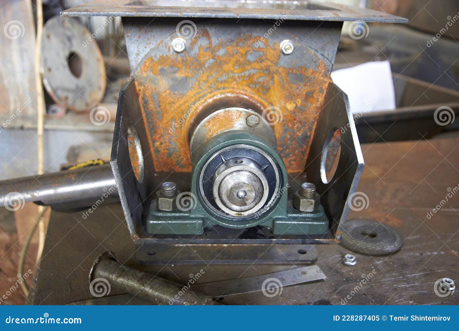 Shaft and Bearing Installed on Assembly of the Mechanism Stock Image ...