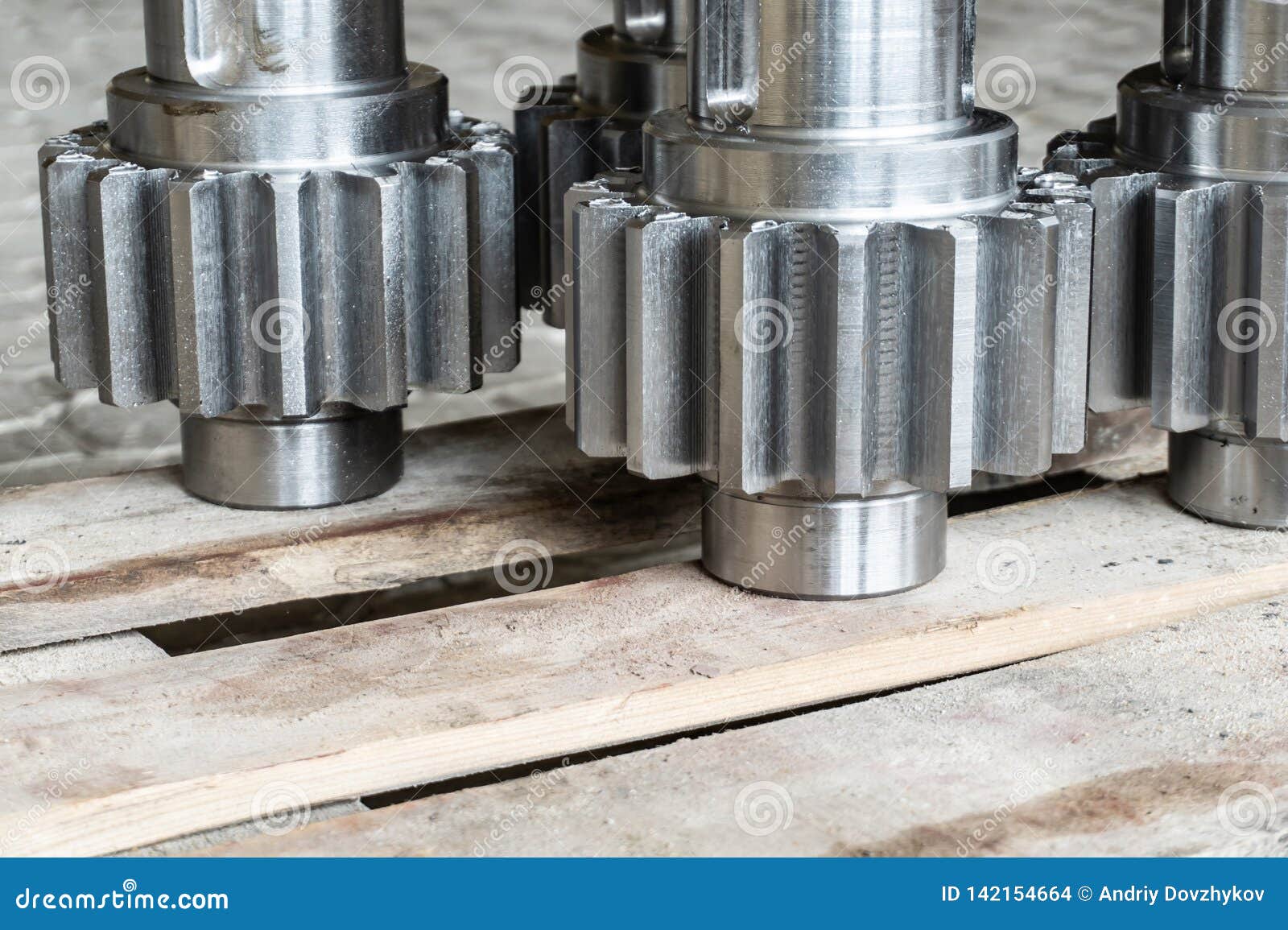 Shaft Gear after Manufacturing on a Rack Stock Photo - Image of iron ...