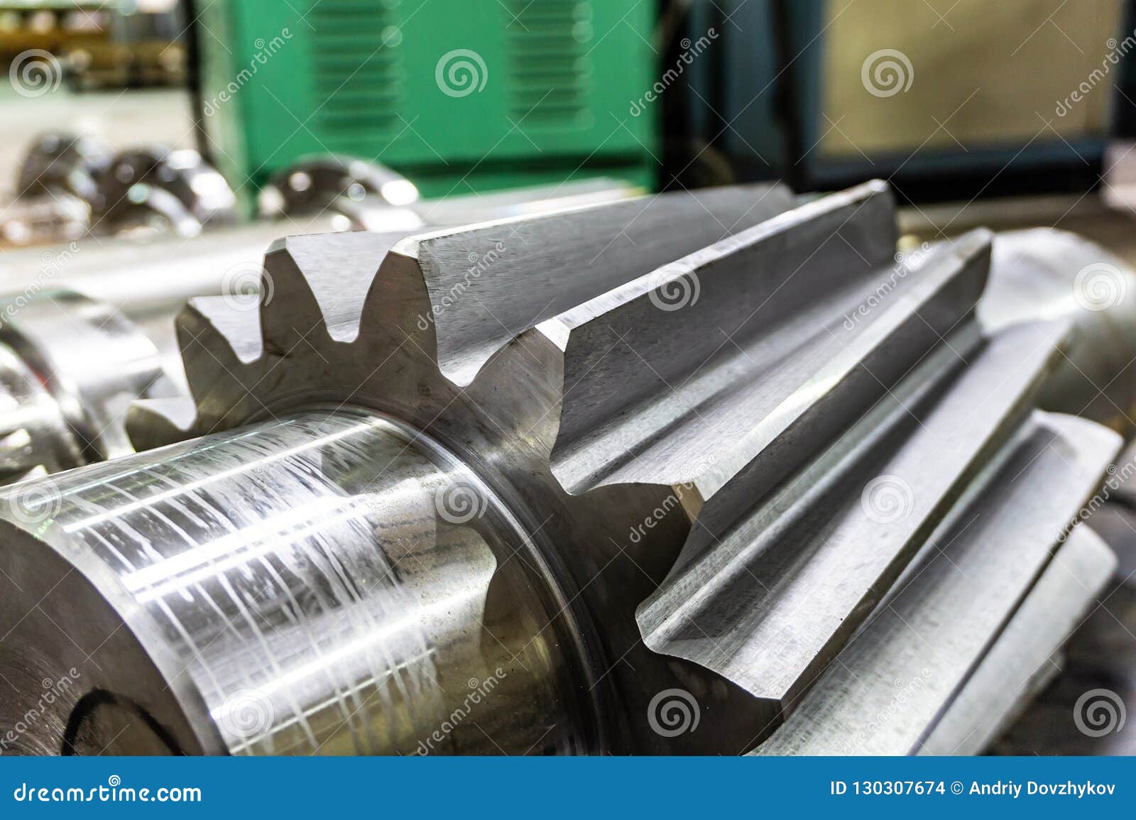 Shaft Gear on Rack after Machining. Stock Photo - Image of gearwheels ...