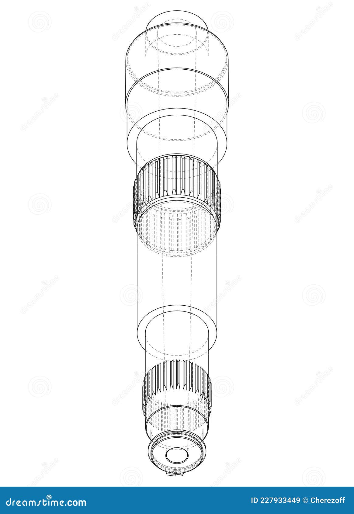 Shaft with Gear Wheel. Vector Stock Vector - Illustration of vector ...