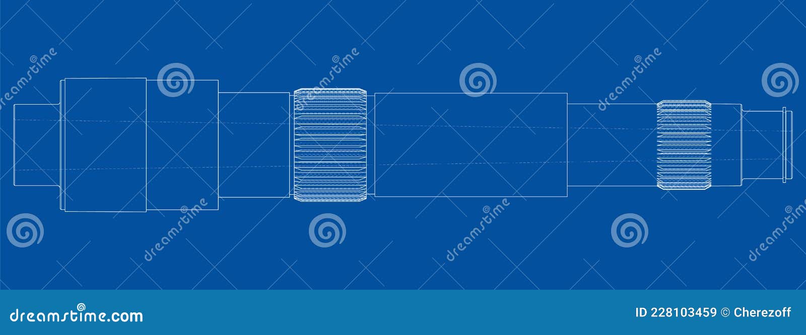 Shaft with Gear Wheel. Vector Stock Vector - Illustration of silhouette ...