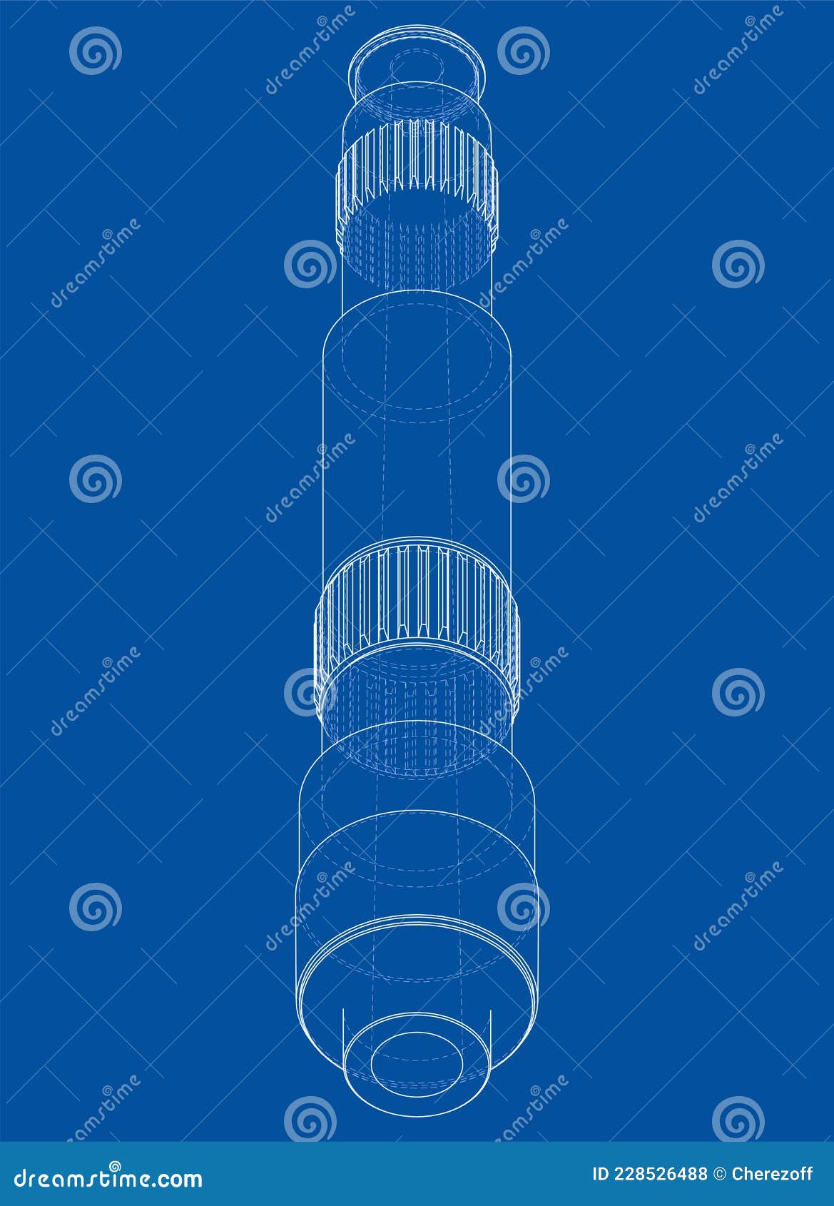 Shaft with Gear Wheel. Vector Stock Vector - Illustration of mechanical ...