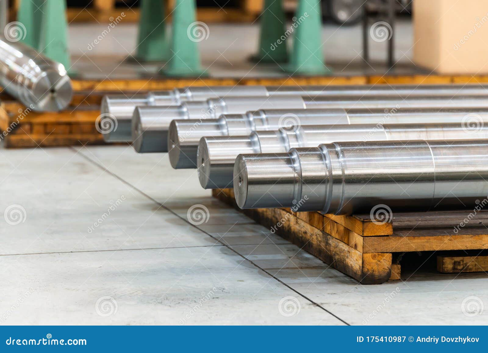 The Shaft after Turning on the Rack in the Workshop Stock Image - Image ...