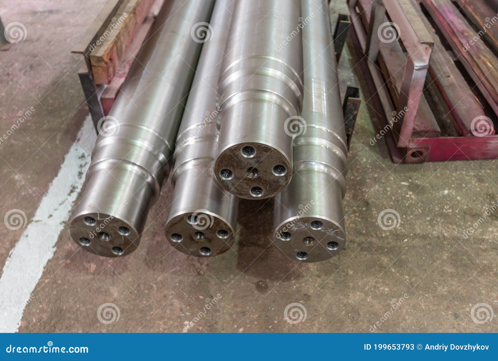Shafts after Turning on a Wooden Rack Stock Image - Image of line ...