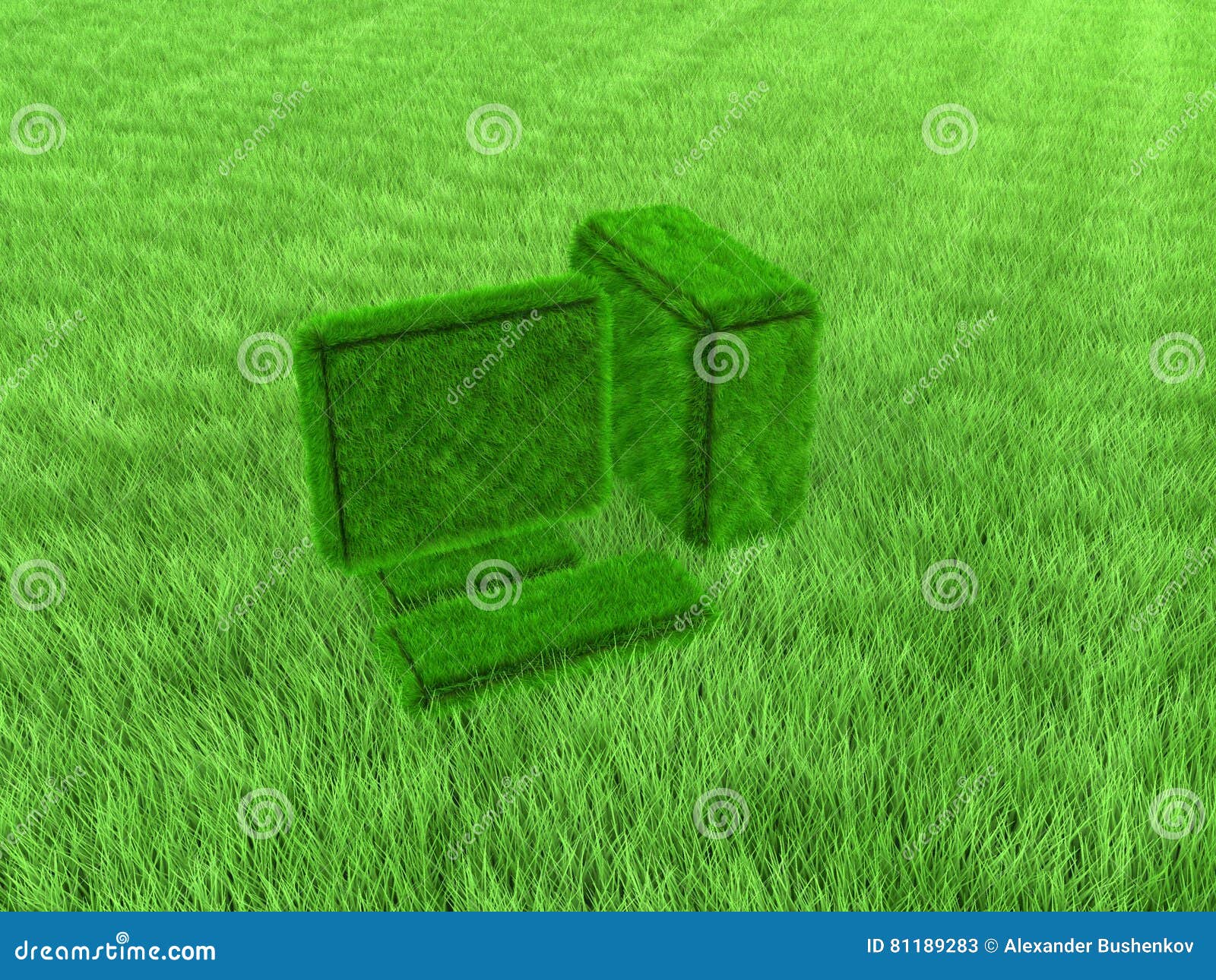 Shaggy green computer stock illustration. Illustration of inspiration ...