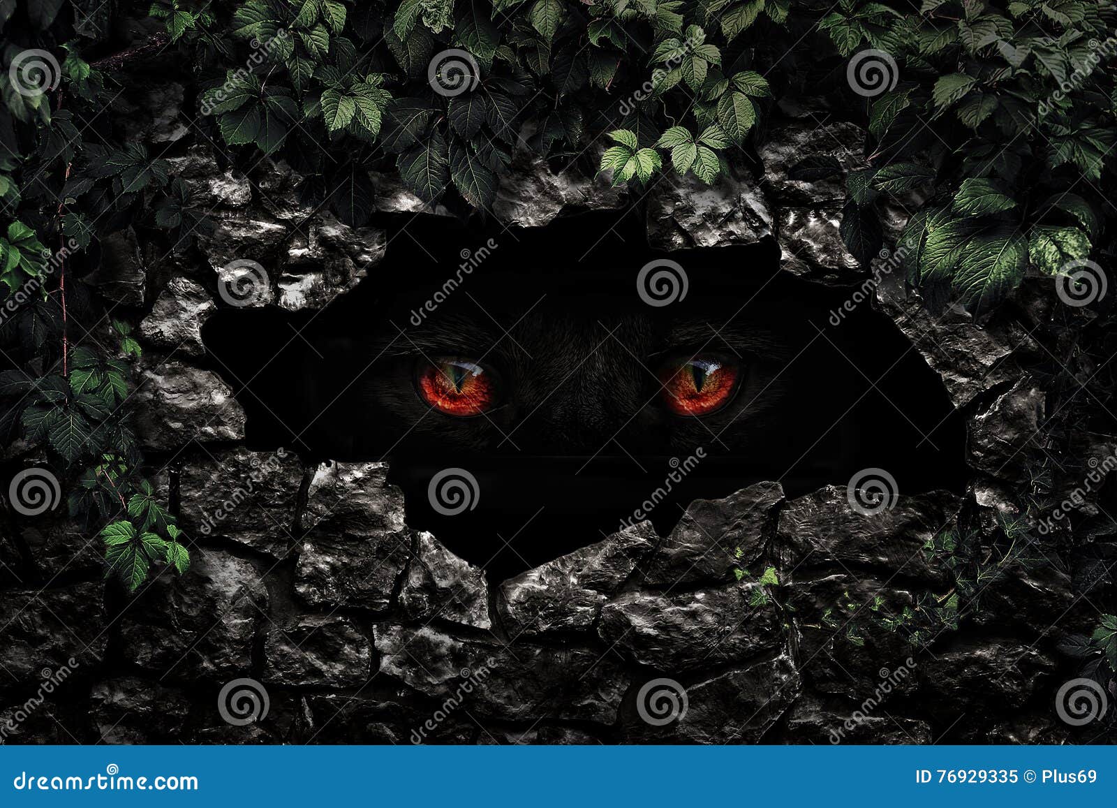 Shaggy Monster Red Eyes Closeup Royalty-Free Stock Photography ...
