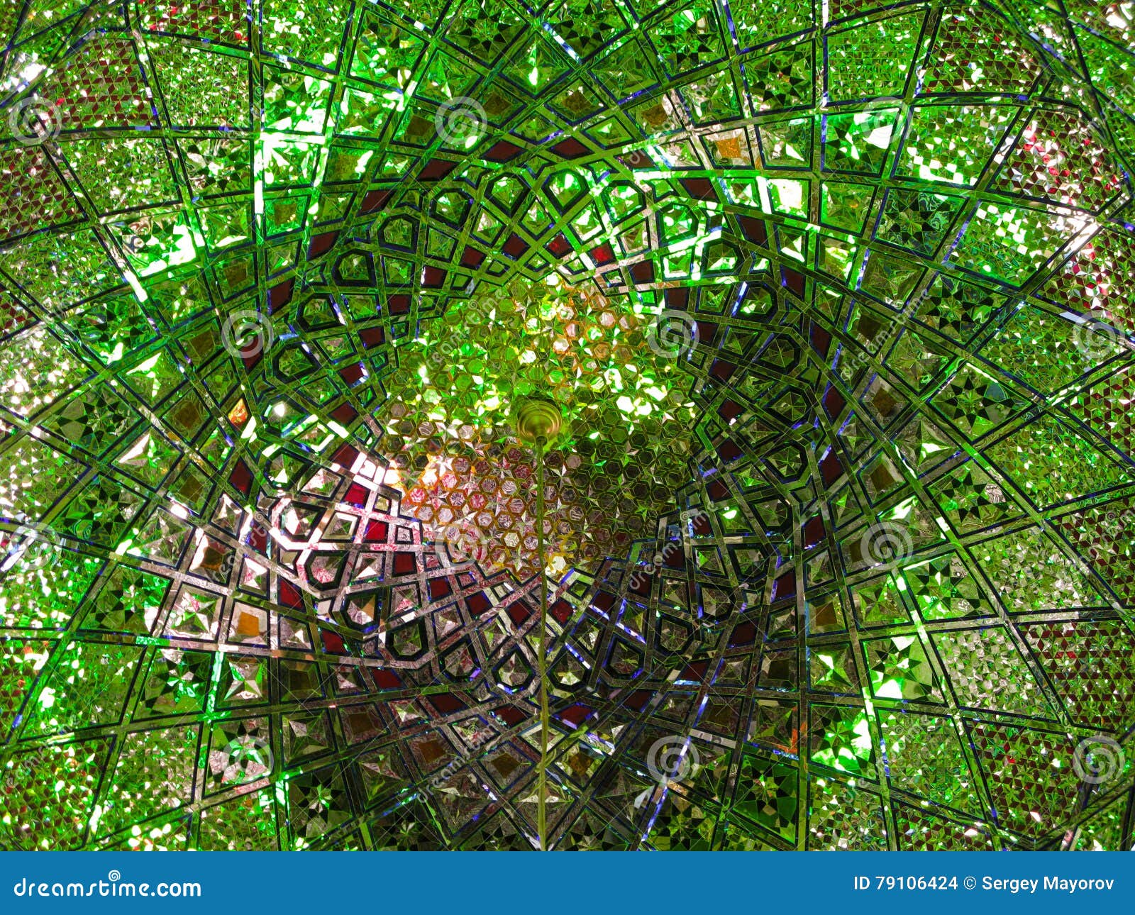 Shah Cheragh Mosque Mirror Mosaic Ceiling, Shiraz Iran Stock Photo ...